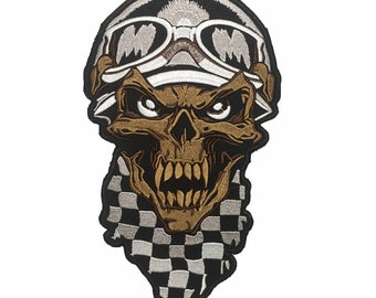 Big Skull Racing Rider Large Back Patch XL | Etsy