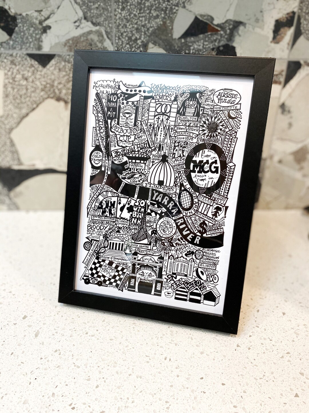 Melbourne Art Hand Drawn, Melbourne Art, Free Shipping - Etsy Australia