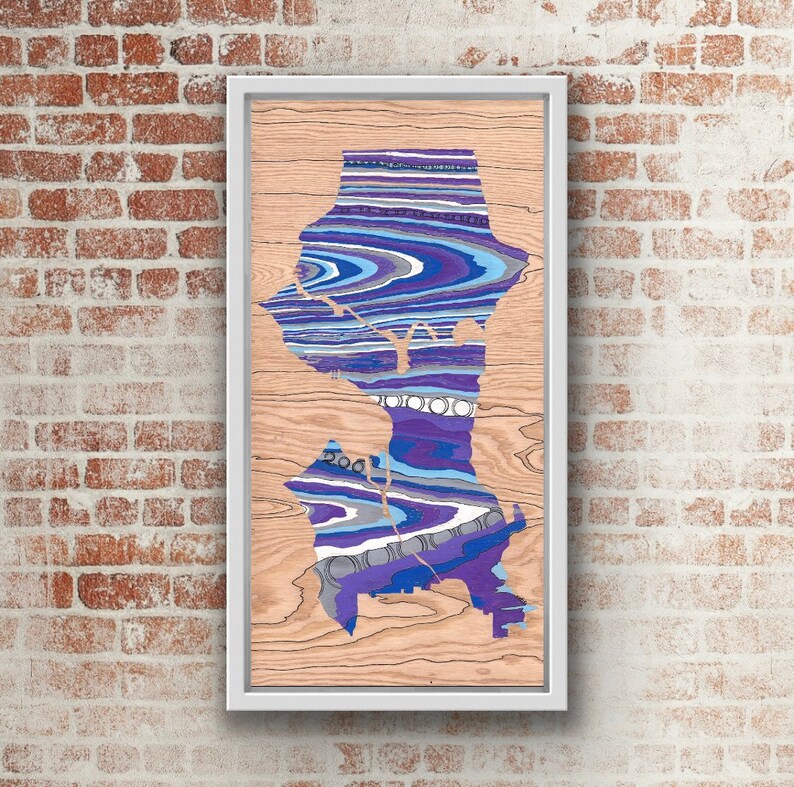 Seattle Map PNW Art Trippy Art Area Code 206 Art PNW Painting - Etsy