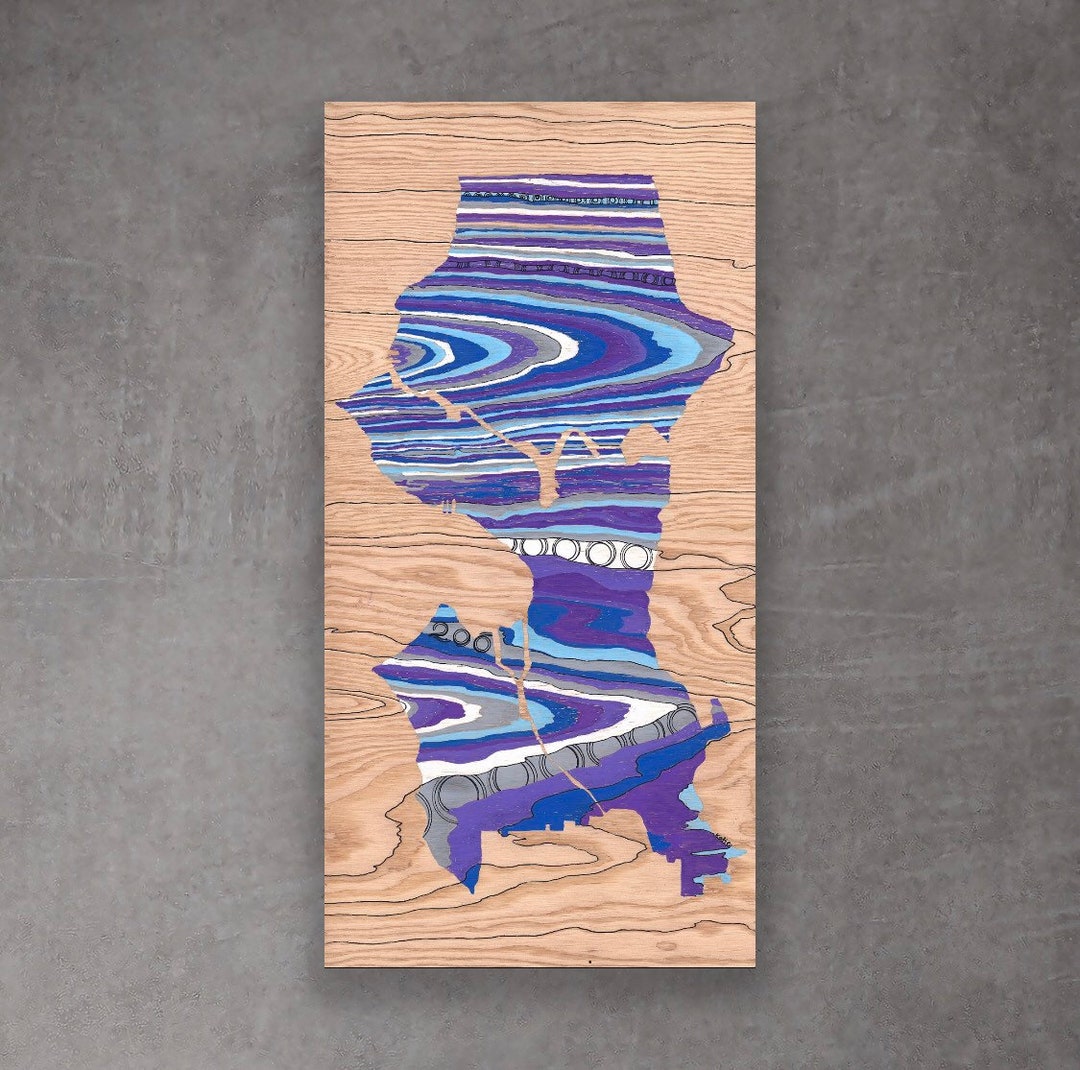 Seattle Map PNW Art Trippy Art Area Code 206 Art PNW Painting Wood ...