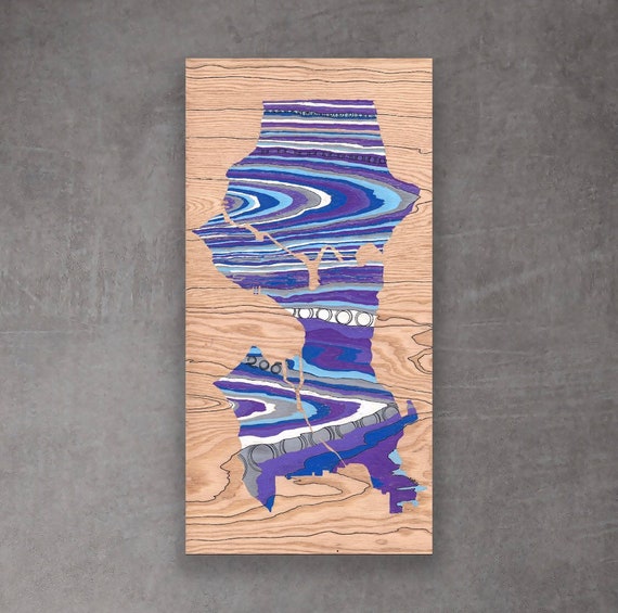 Seattle Map PNW Art Trippy Art Area Code 206 Art PNW Painting - Etsy