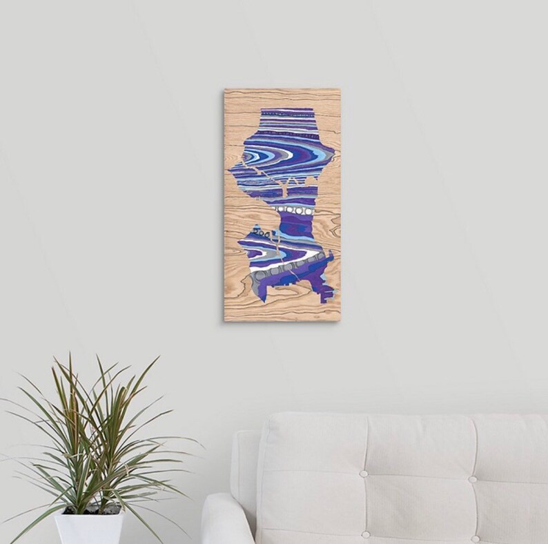 Seattle Map PNW Art Trippy Art Area Code 206 Art PNW Painting - Etsy