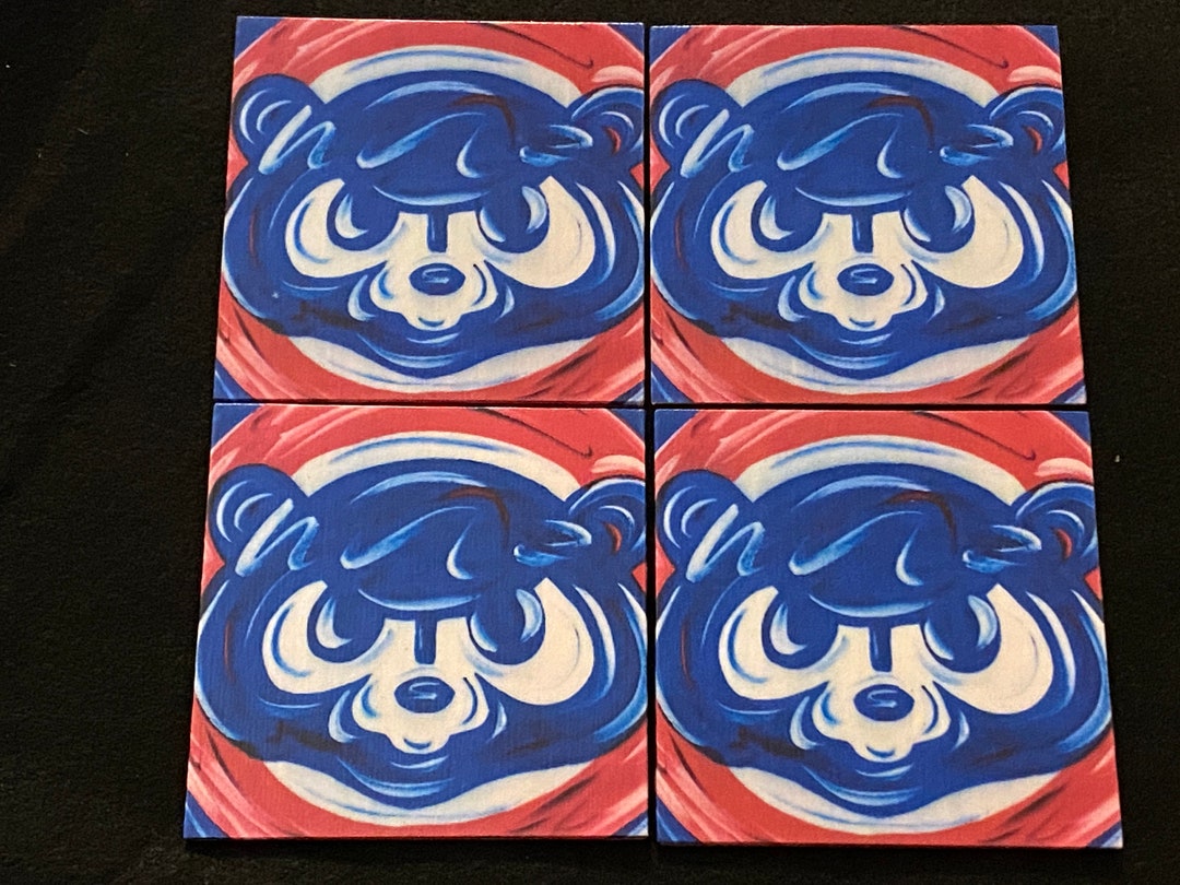 Chicago Cubs Waterproof MLB Wood Cork Back Coasters - Etsy
