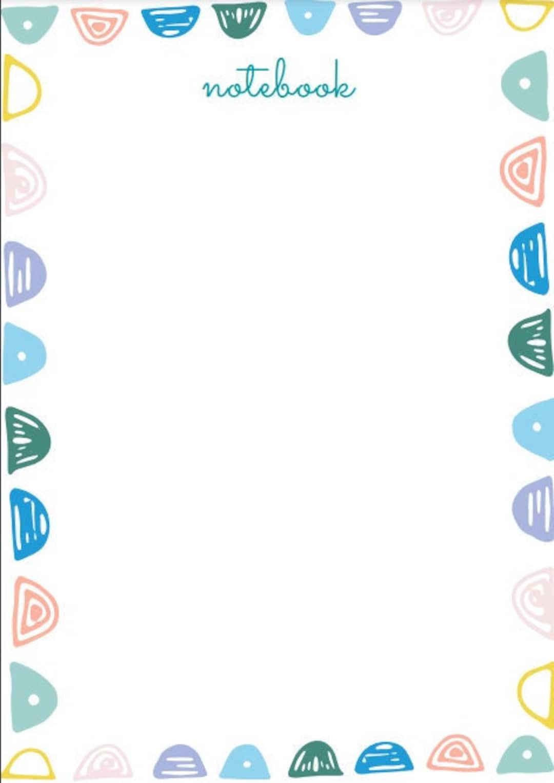 Printable Pastel Notebook Template - Etsy