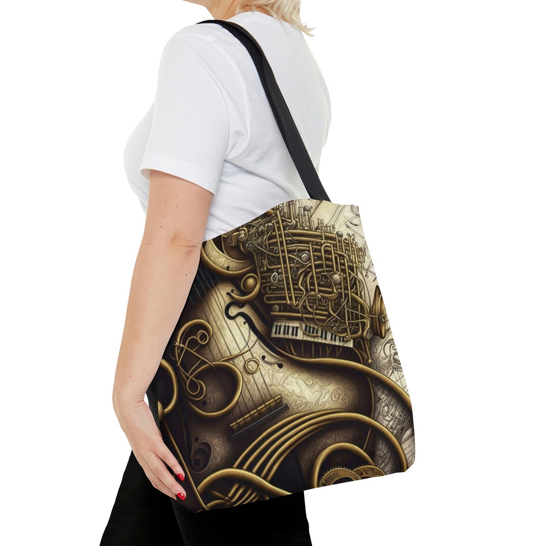Music Canvas Aesthetic Tote Bag for Women Instrument Beach Bag Shopping ...