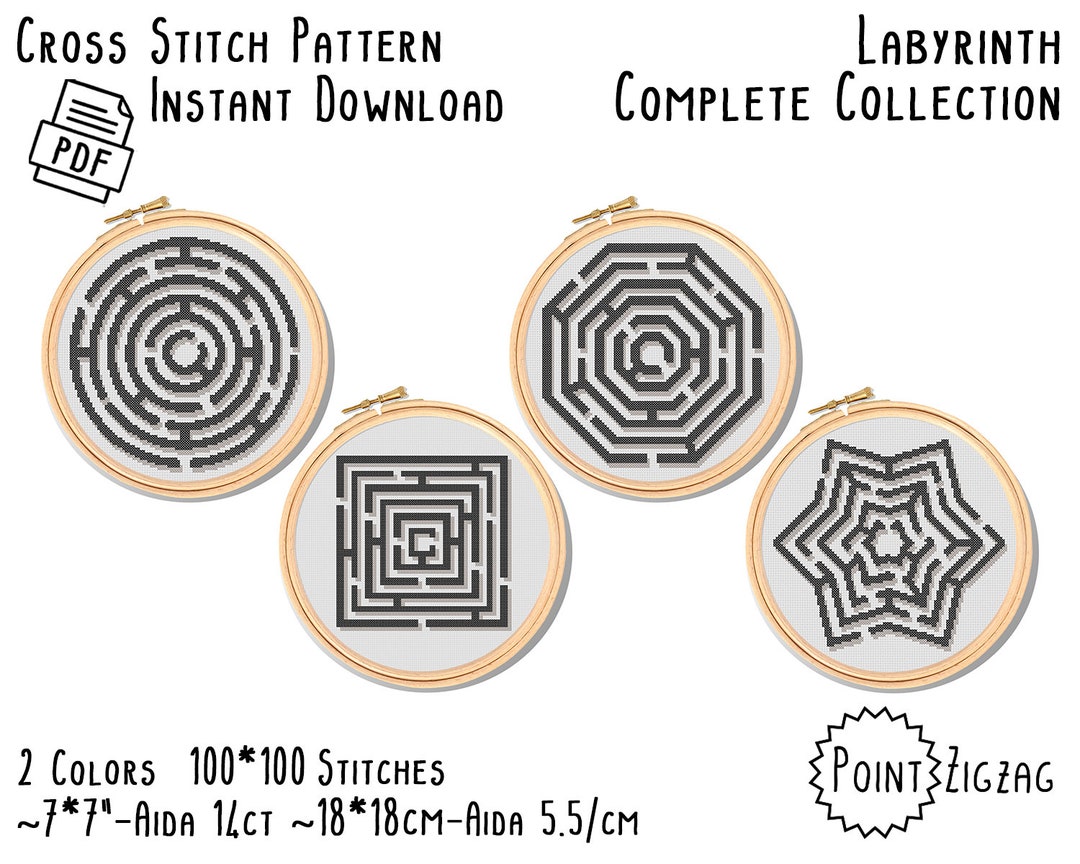 Cross Stitch Pattern - Labyrinth : Complete Collection Pack - Etsy