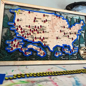 Wooden National Park Map Tracker - Etsy