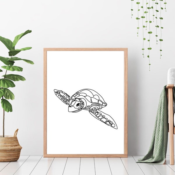 Turtle Drawing - Etsy