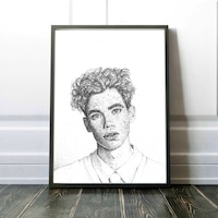 Panda Pointillism, Black and White Animal Print, Panda Abstract Digital ...