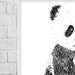Panda Pointillism, Black and White Animal Print, Panda Abstract Digital ...