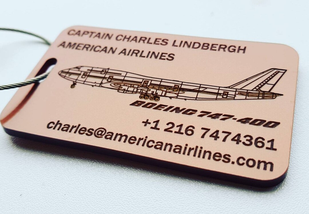 Personalised Laser Etched Bag Tags With Aircraft Designs - Etsy UK