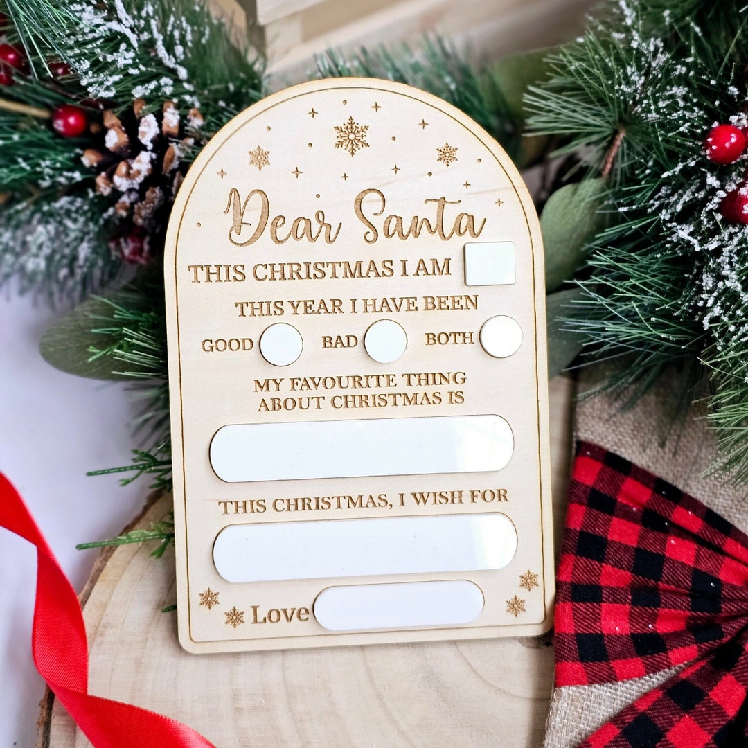Personalised Wood Dear Santa Letter Board | Reusable Christmas Decor - Etsy