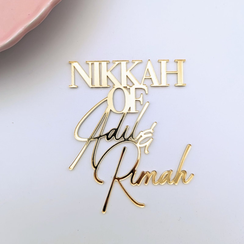 Nikkah Cake Name Toppers - Etsy