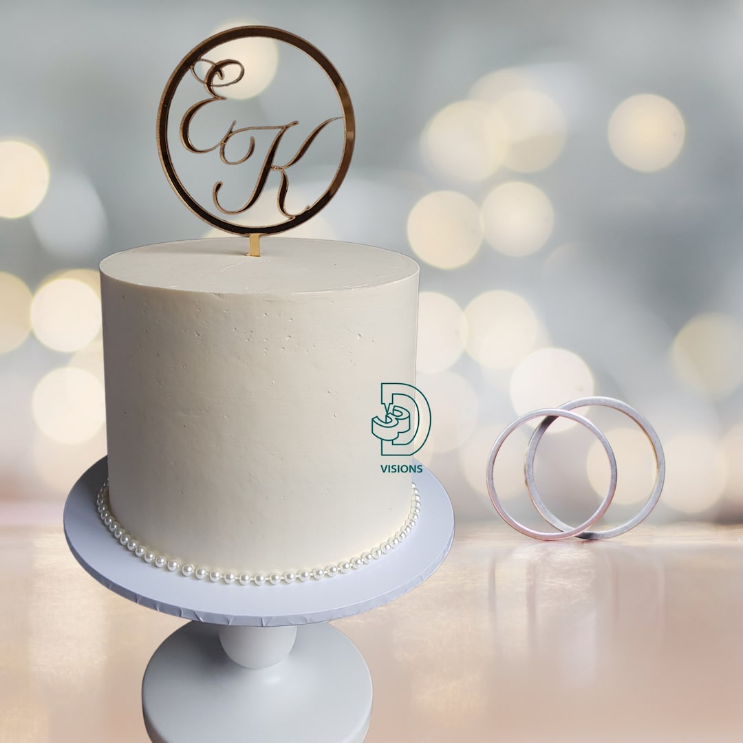 Ring Cake Topper | Personalised | Multiple Colour, Size & Font Options ...