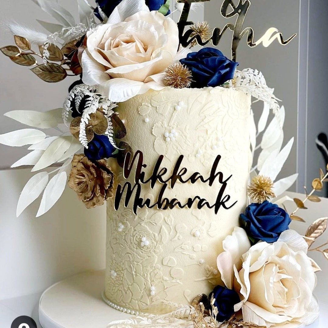 Nikkah Mubarak Cake Charm or Topper | Various Sizes & Colours - Etsy UK