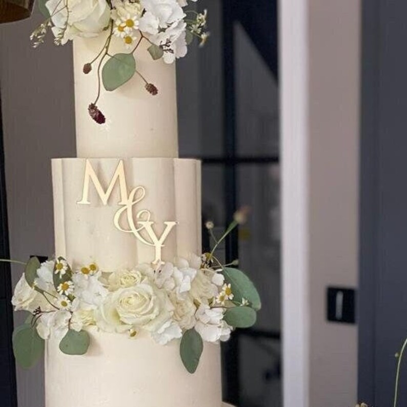 Elegant Double Initial Cake Charms | Wedding Cake Charm | Wedding ...