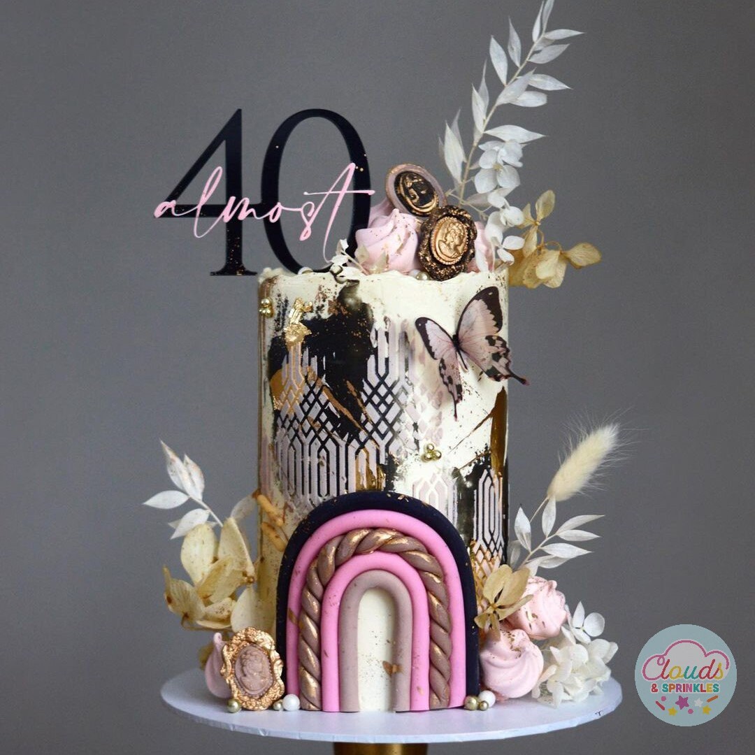 Double Layer Cake Topper | Personalised | Various Sizes, Colours ...