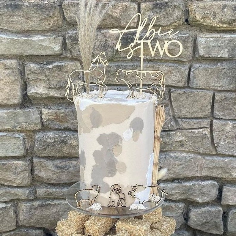 Farm Animal Themed Line Cake Topper Set Customisable - Etsy