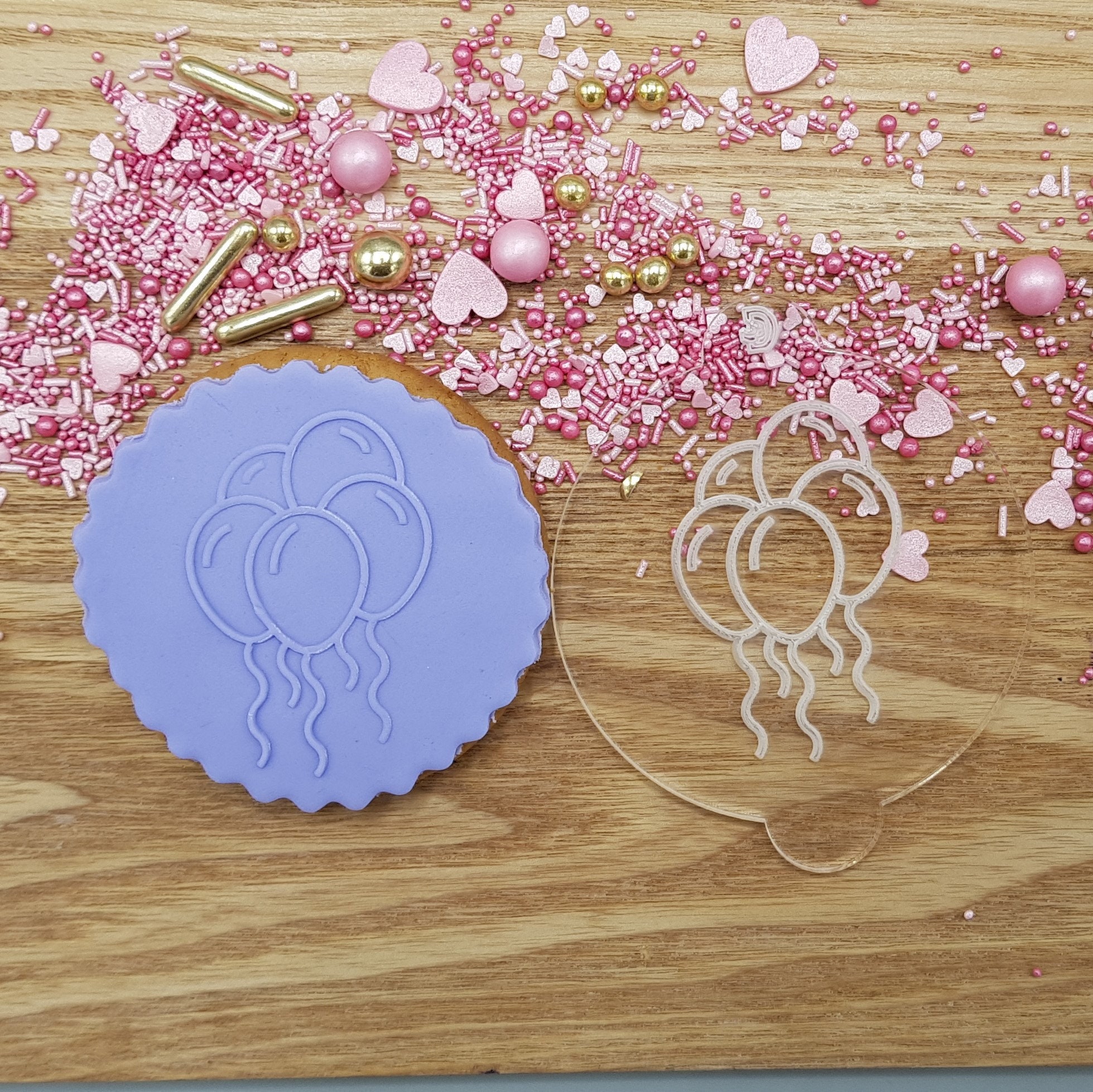 Balloon Design Raised Debossing Embosser for Fondant, Cupcakes and ...