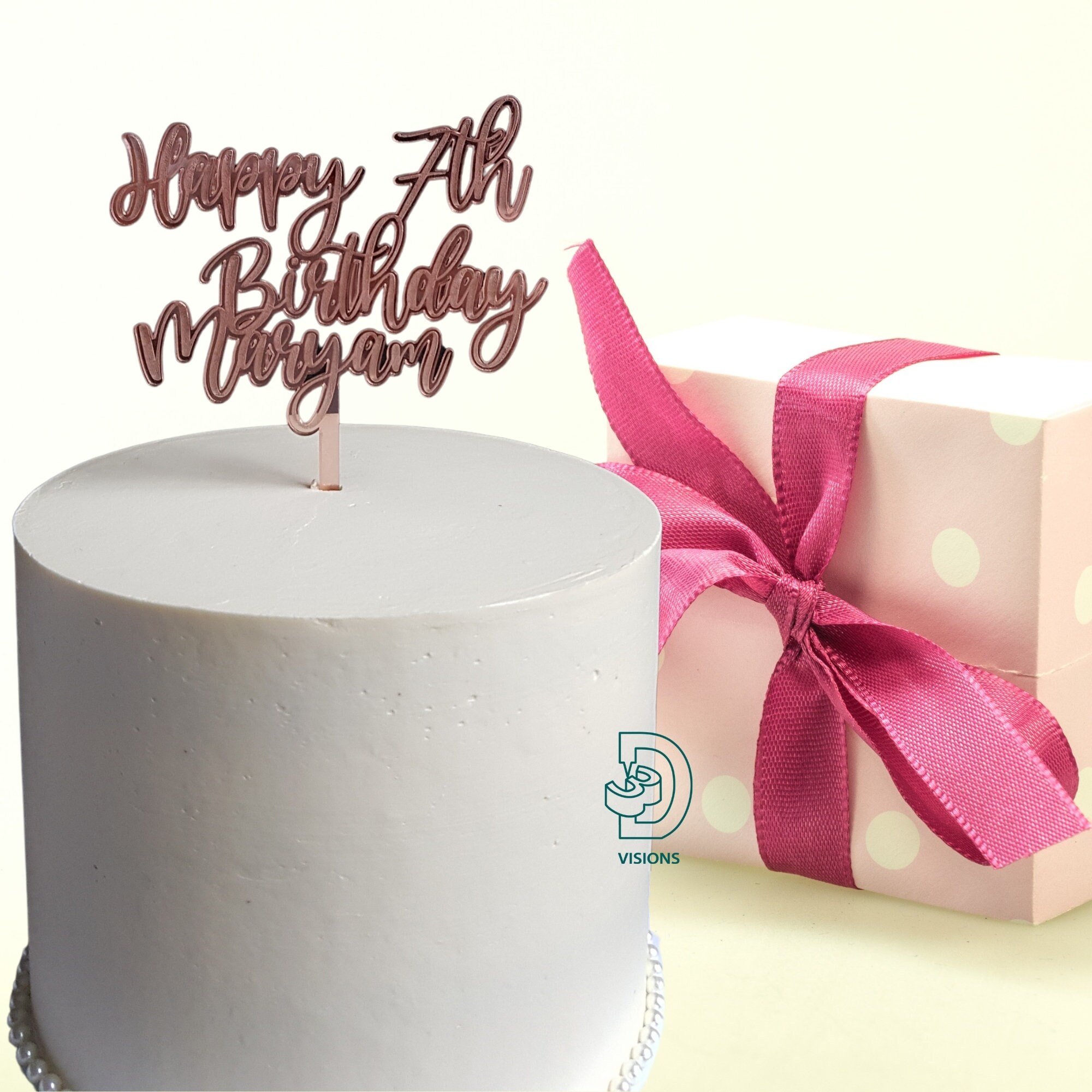 Etched Cake Topper Personalised - Etsy UK