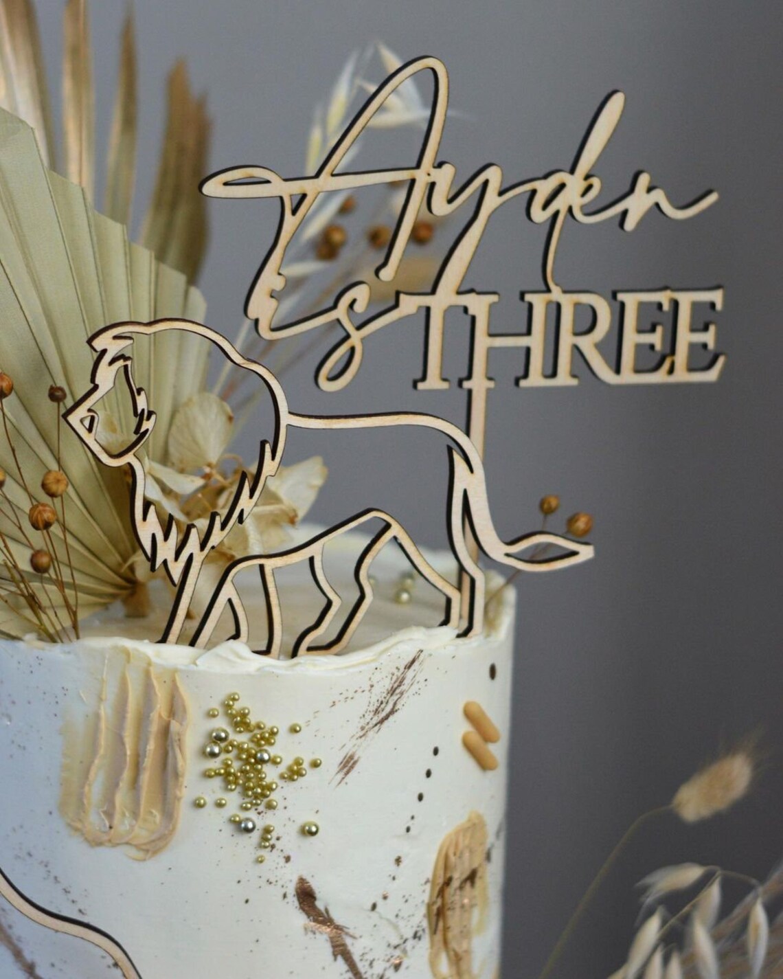 Animal Themed Line Cake Topper Set Customisable | Etsy