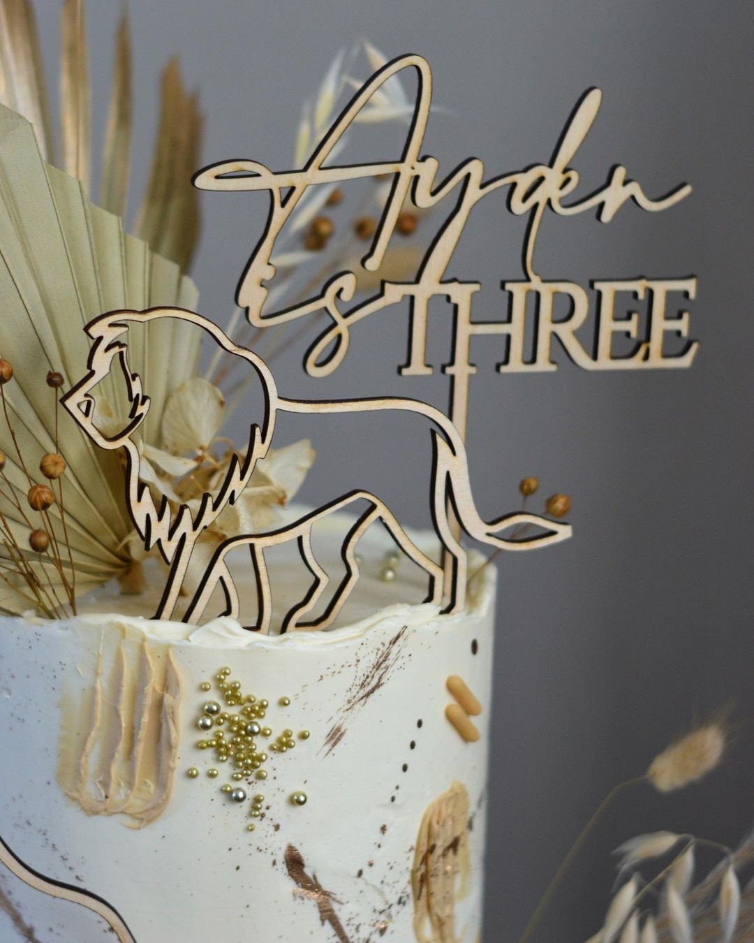 Animal Themed Line Cake Topper Set Customisable - Etsy