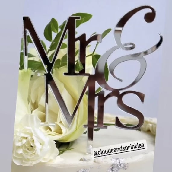 Mr & Mrs Cake Topper Various Sizes and Colours - Etsy