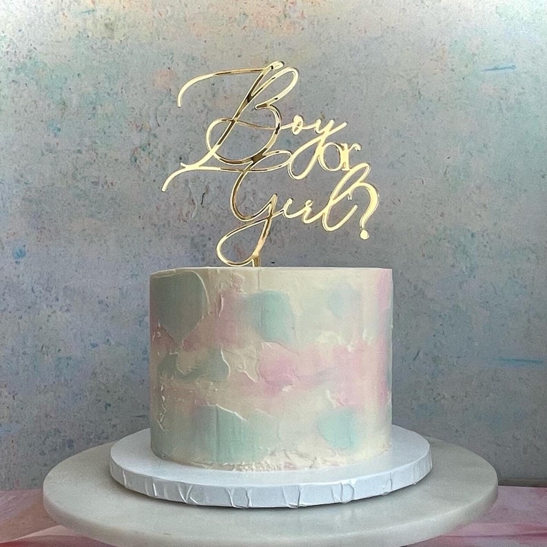 Boy or Girl Cake Topper Gender Reveal Cake Topper Baby - Etsy