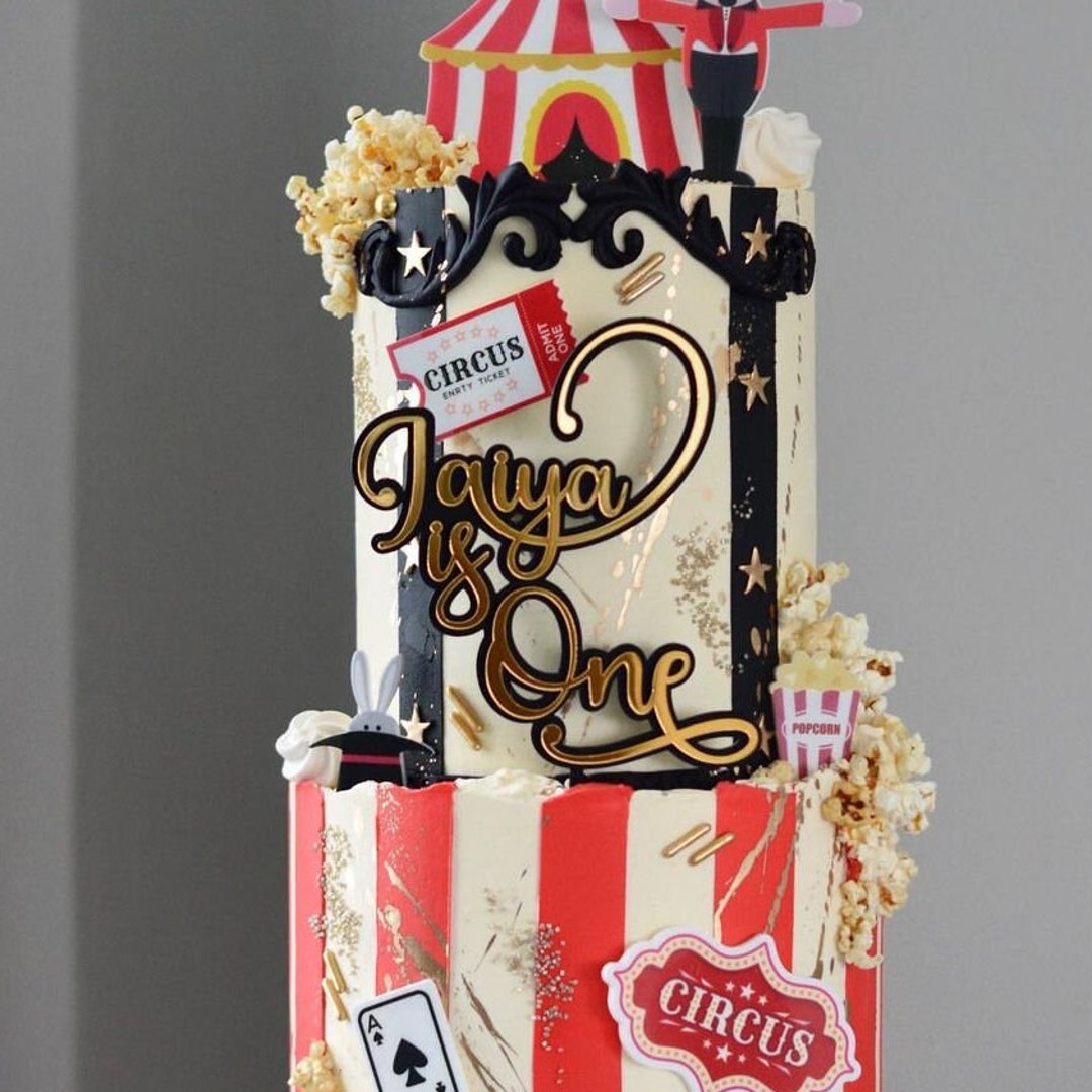 Double Layer Swirly Font Cake Topper | Personalised | Various Sizes ...