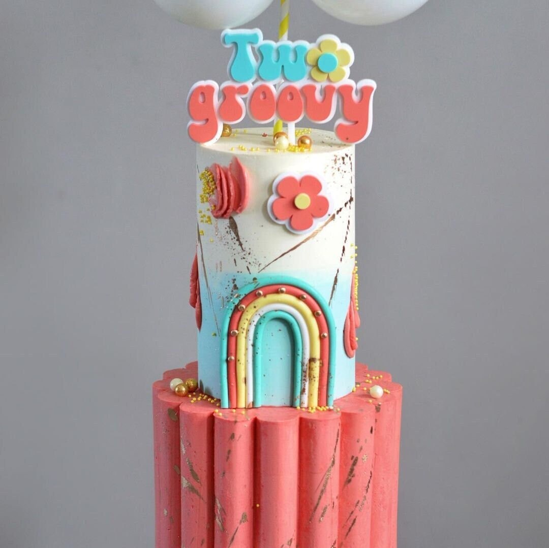 Two Groovy Cake Topper and Charm | Various Sizes - Etsy