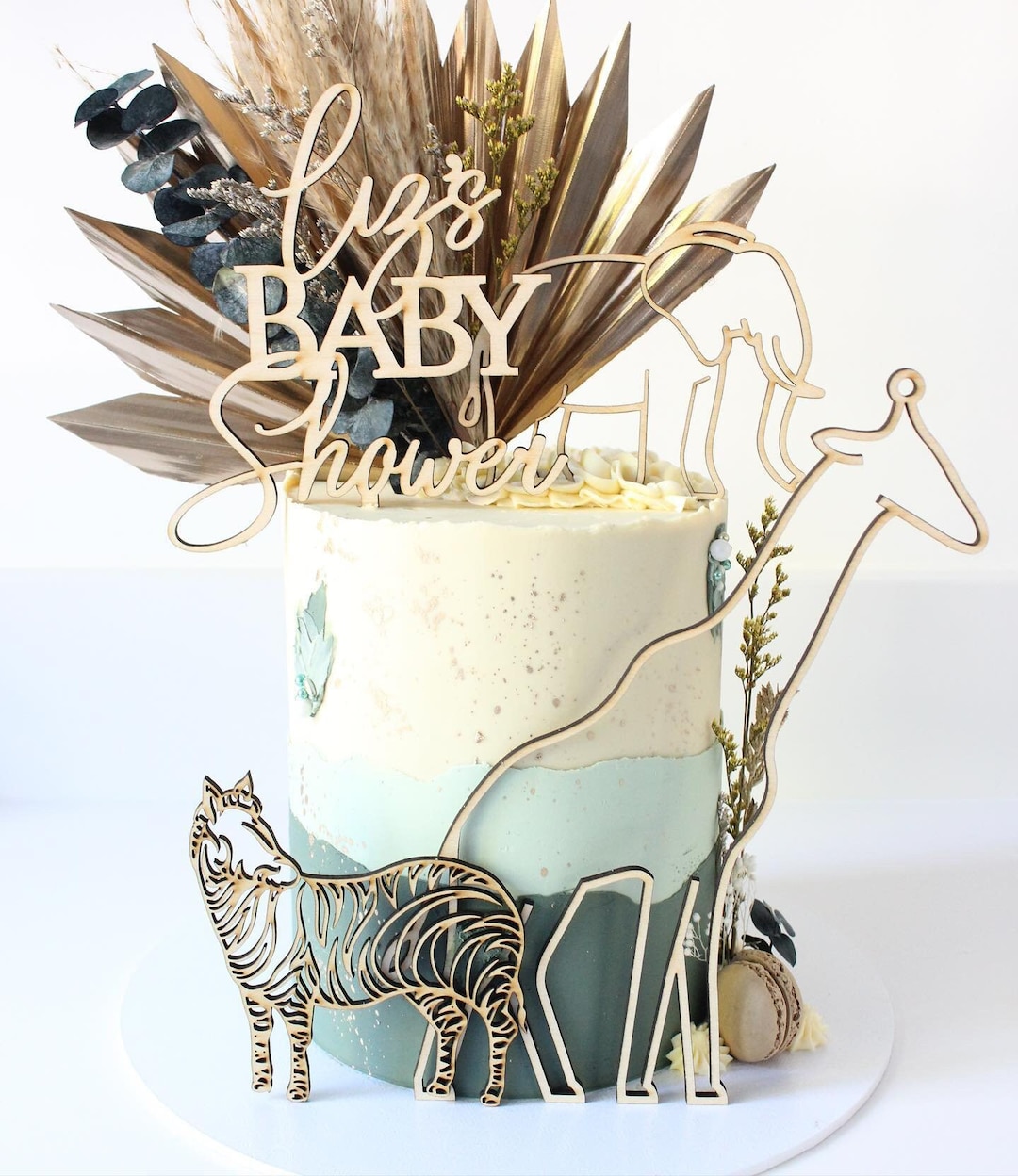 Baby Shower Cake Topper Set | Animal Themed Cake Topper Set | Animal ...