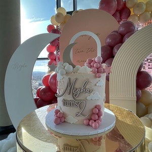Baby Name Moon and Star Cake Topper Set | Personalised | Various Sizes ...