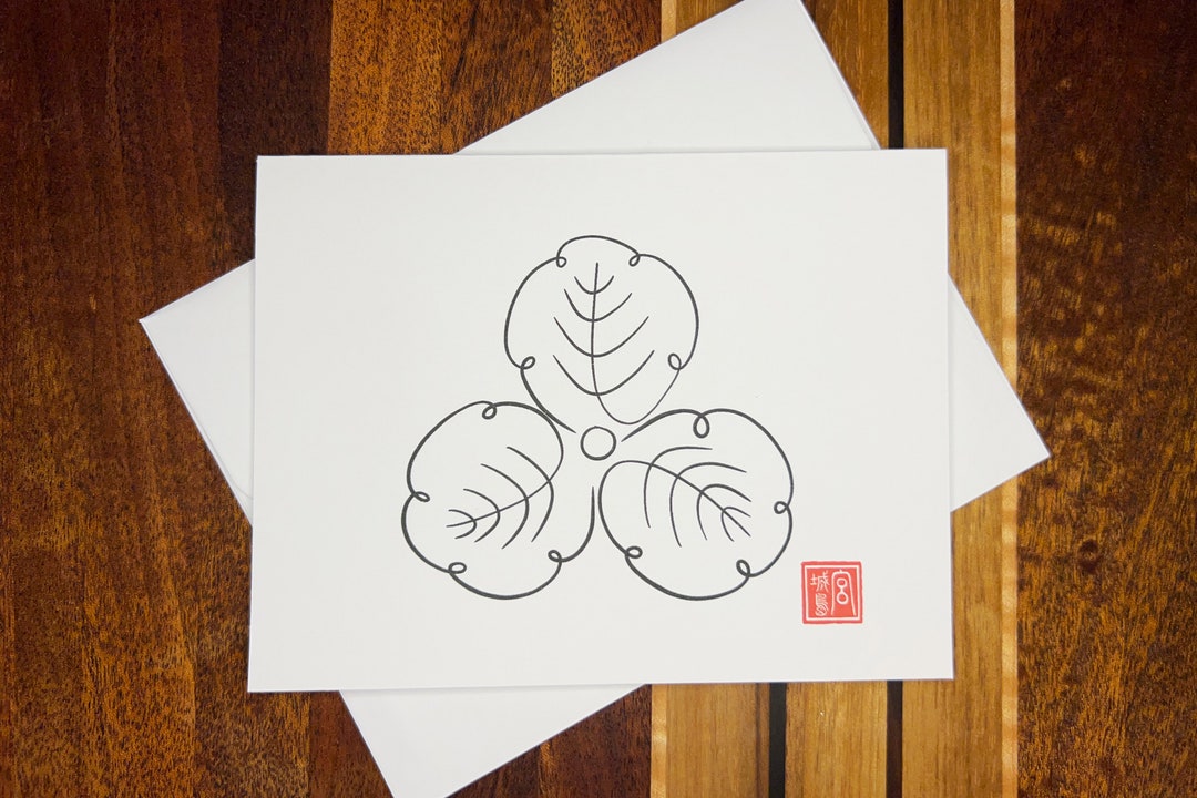 OAK Line Drawing Note Cards With Artist Seal Stamp - Etsy