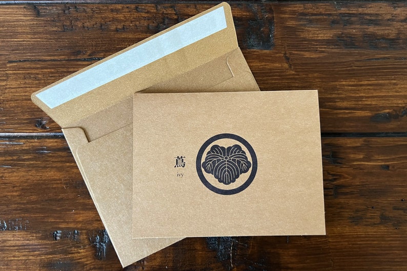 IVY CLEARANCE - Japanese Kamon Note Cards With Matching Envelopes (set ...