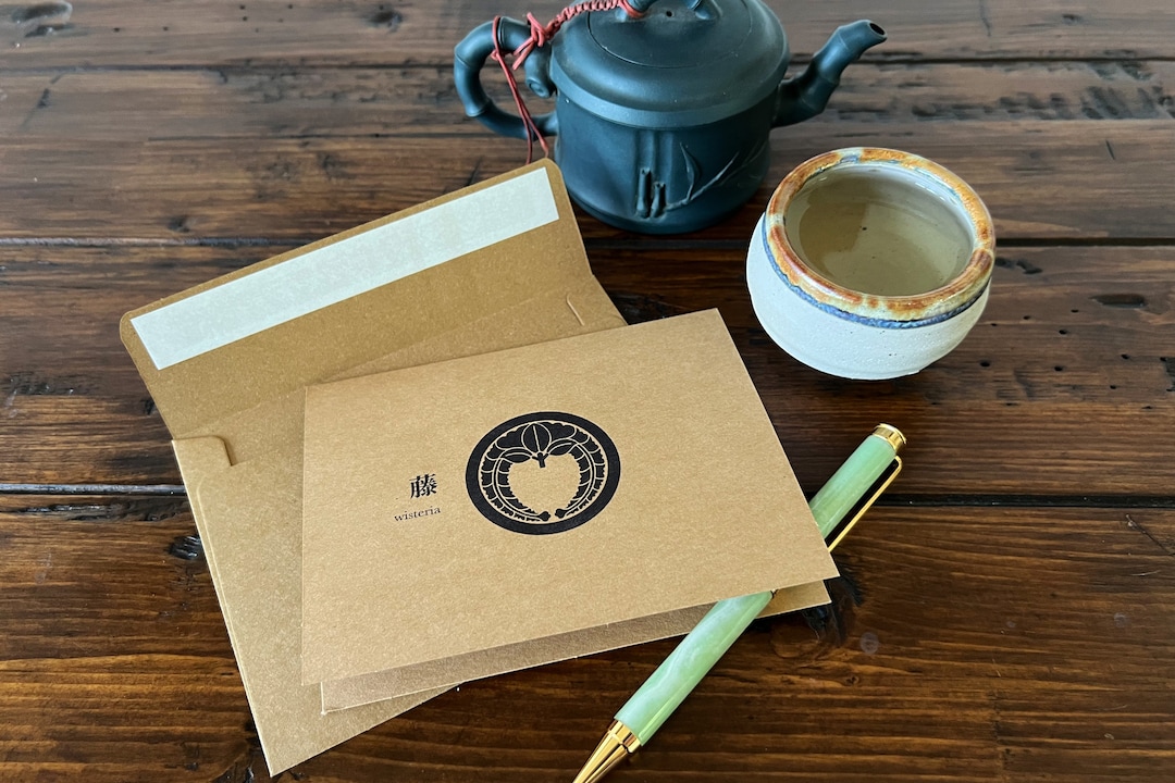 WISTERIA Japanese Kamon Note Cards With Matching Envelopes - Etsy