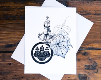 PLUM BLOSSOM CLEARANCE Kamon Note Cards With Matching - Etsy