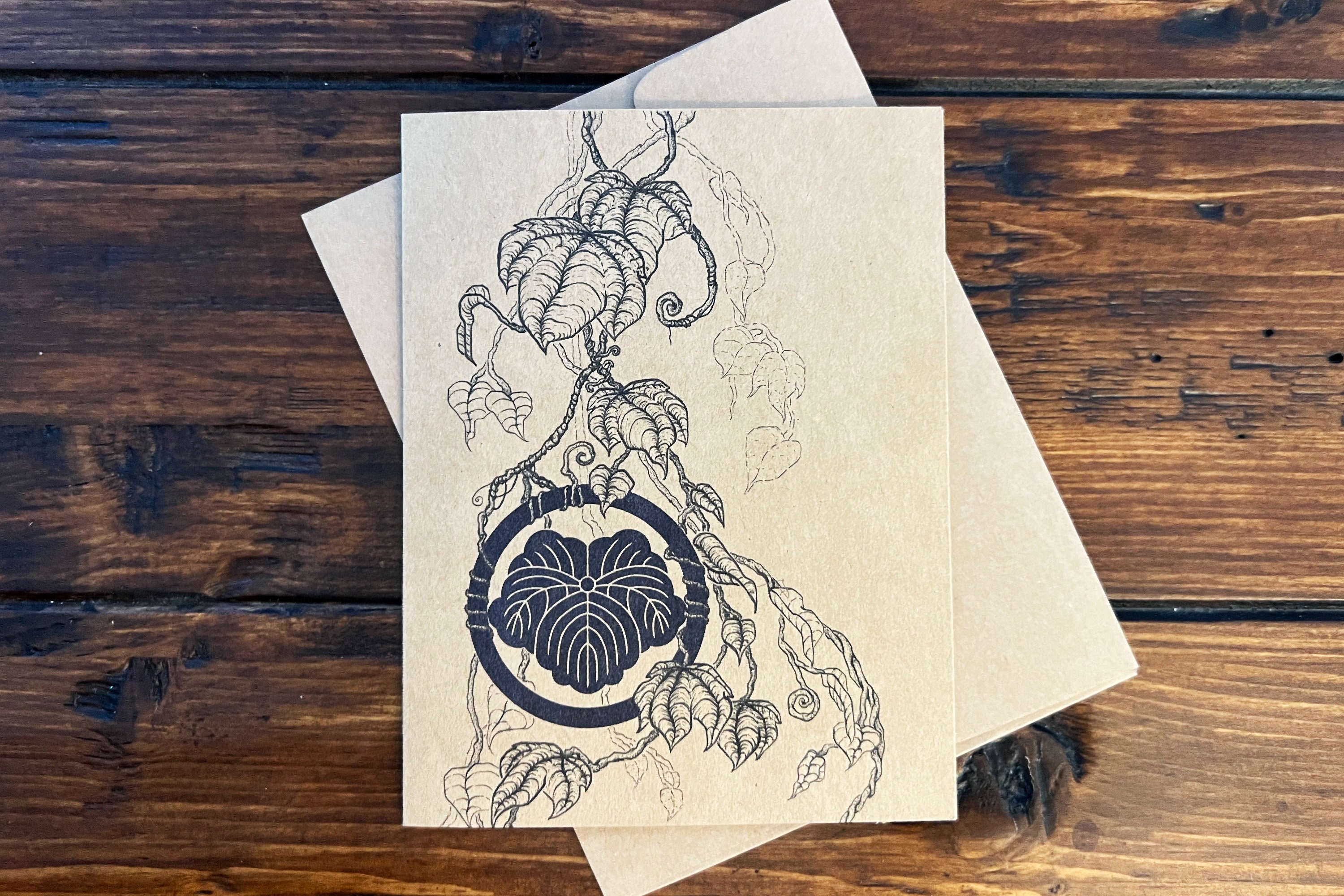 IVY ILLUSTRATION Japanese Kamon Note Cards With Matching - Etsy