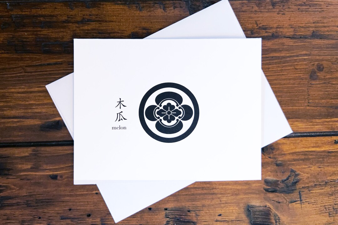MELON - Japanese Kamon Note Cards With Matching Envelopes (set of 12) - Etsy