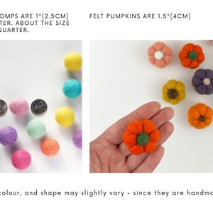 FALL Decor. Pom Poms Garland. Pumpkin Decor. Pumpkin Garland. Felt ...