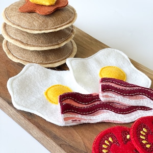 Felt Breakfast Play Set. Play Kitchen Food. Preschool Kindergarten Toys ...