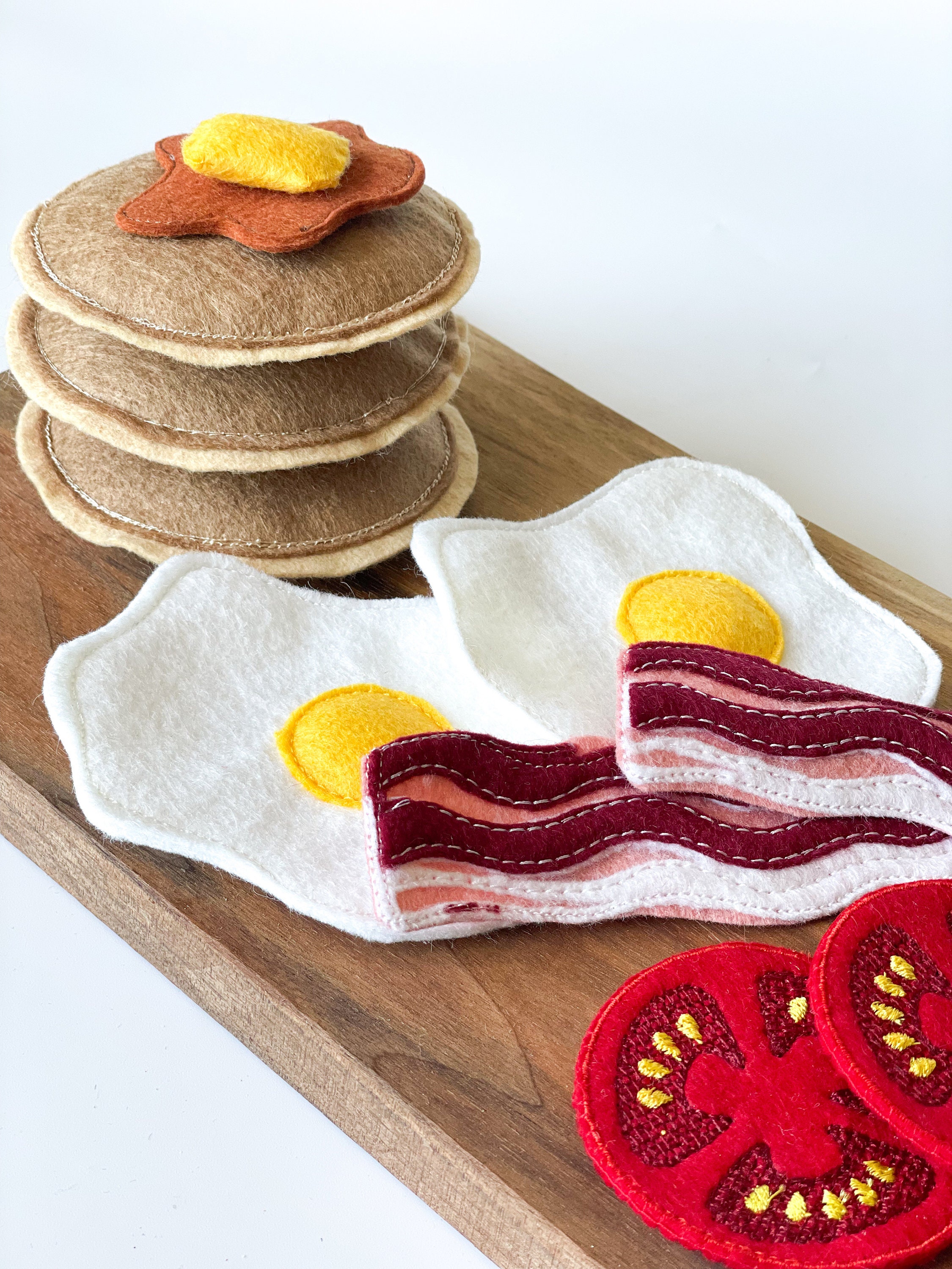 Felt Breakfast Play Set. Play Kitchen Food. Preschool Kindergarten Toys ...