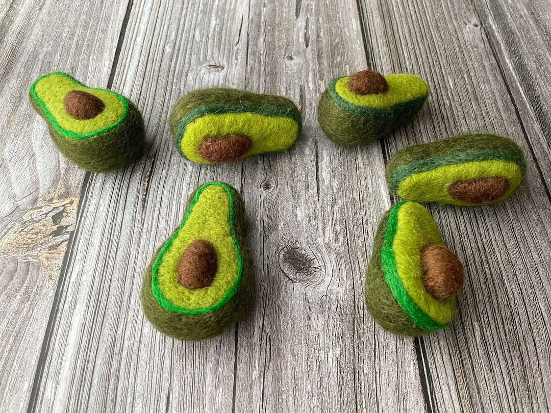 Felt Avocado. Needle Felted Avocado. Avocado Gifts. Felt Shape. Needle ...