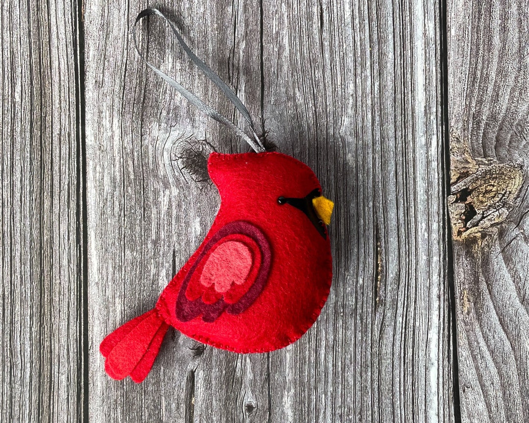 Felt Cardinal. Felted Cardinal Ornament. Felt CHRISTMAS Ornament ...