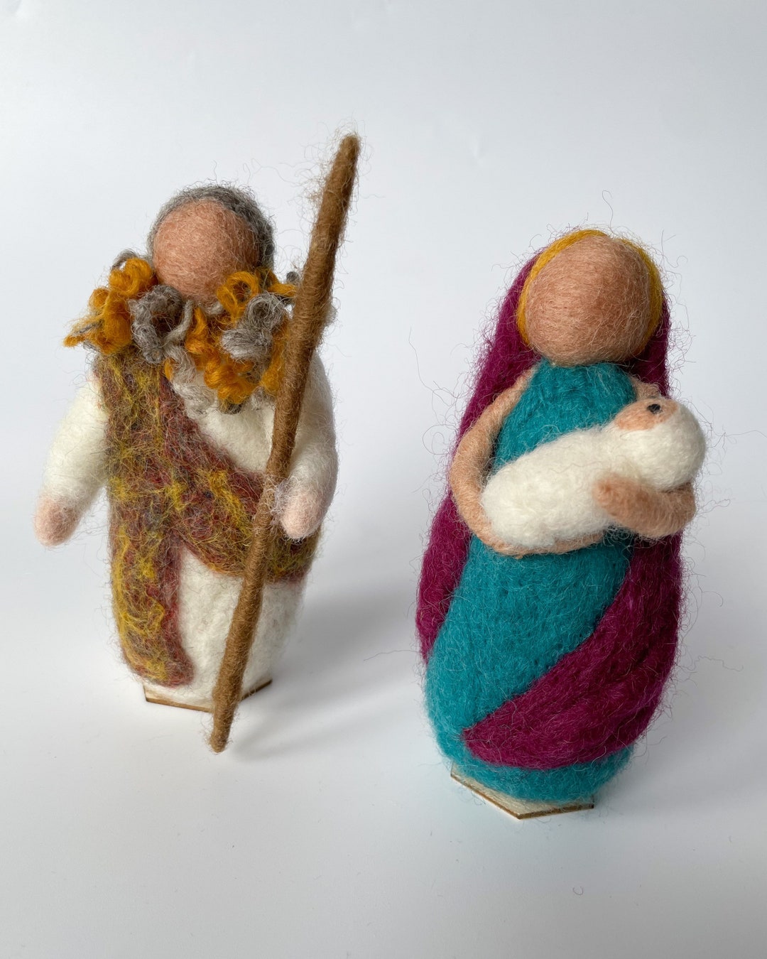 Needle Felted Nativity Set. Felted Holy Family. Felted Christmas Decor ...