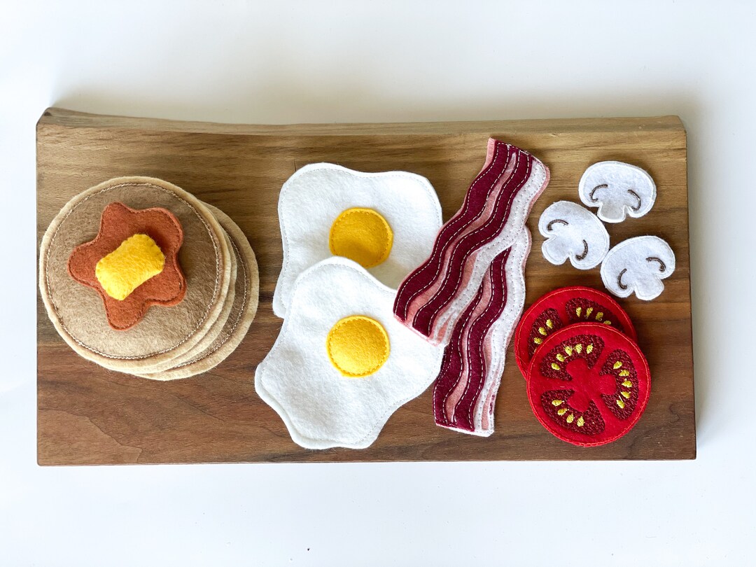 Felt Breakfast Play Set. Play Kitchen Food. Preschool Kindergarten Toys ...