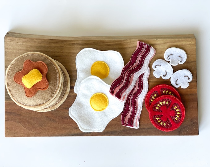 Felt Breakfast Play Set. Play Kitchen Food. Preschool Kindergarten Toys ...