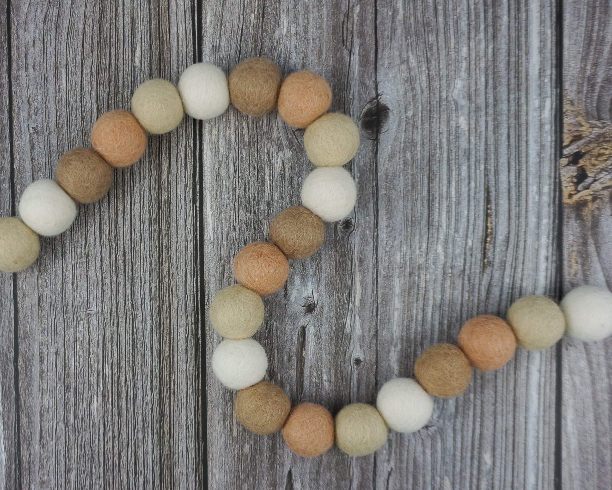 Beige Ombre Garland. Neutral Felt Garland. Felt Pom Poms Garland.felt ...