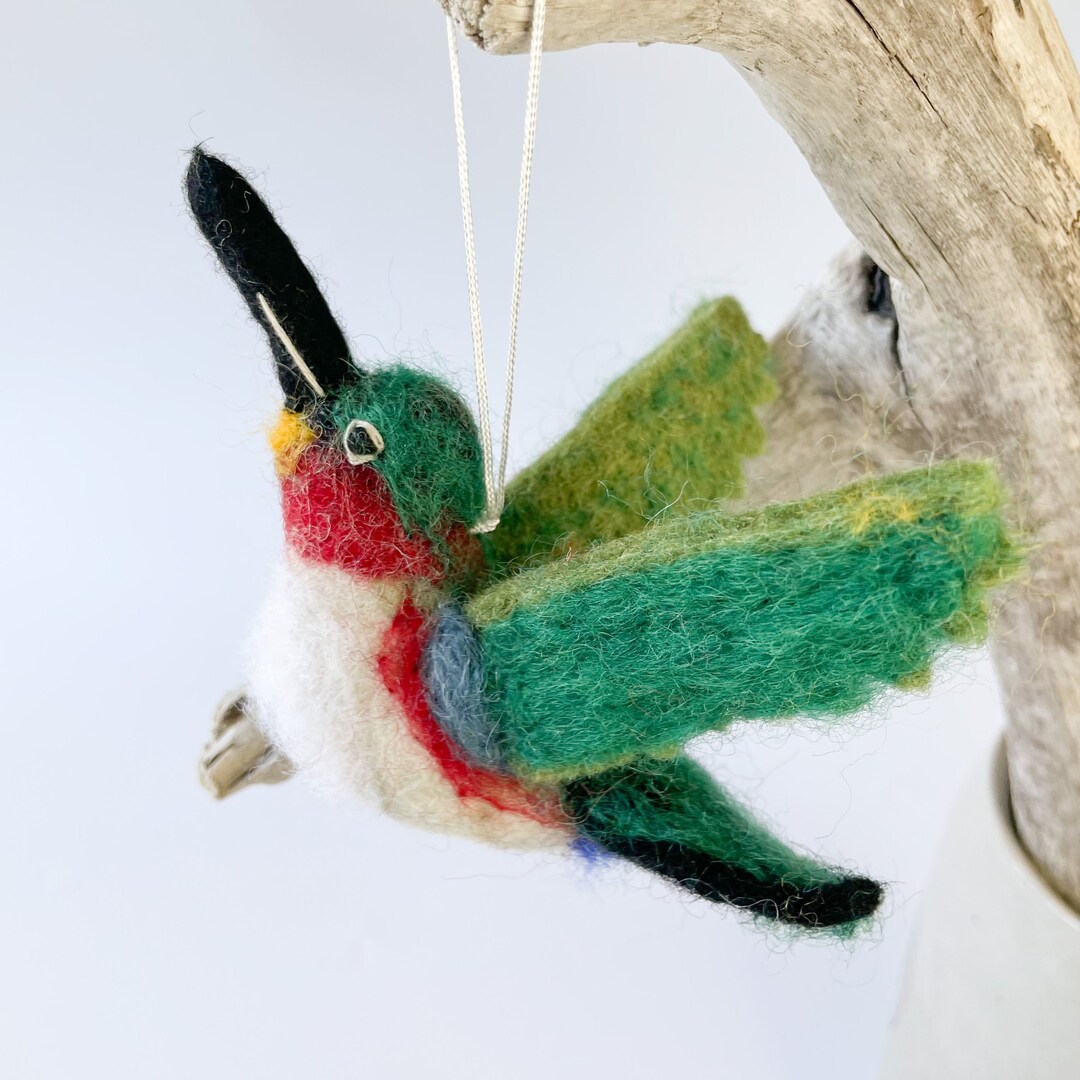 Felt Hummingbird Christmas Ornament. Wool Felted Christmas Bird ...