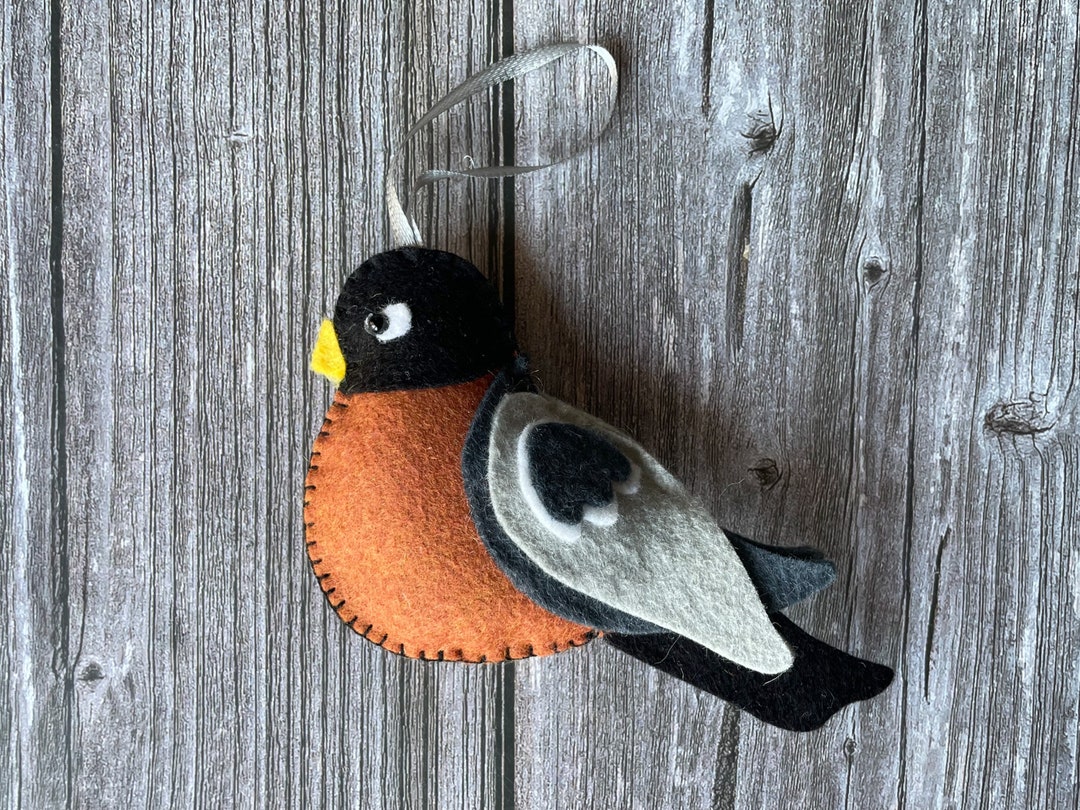 Felt Robin. Felted Robin Ornament. Felt CHRISTMAS Ornament. Felted ...
