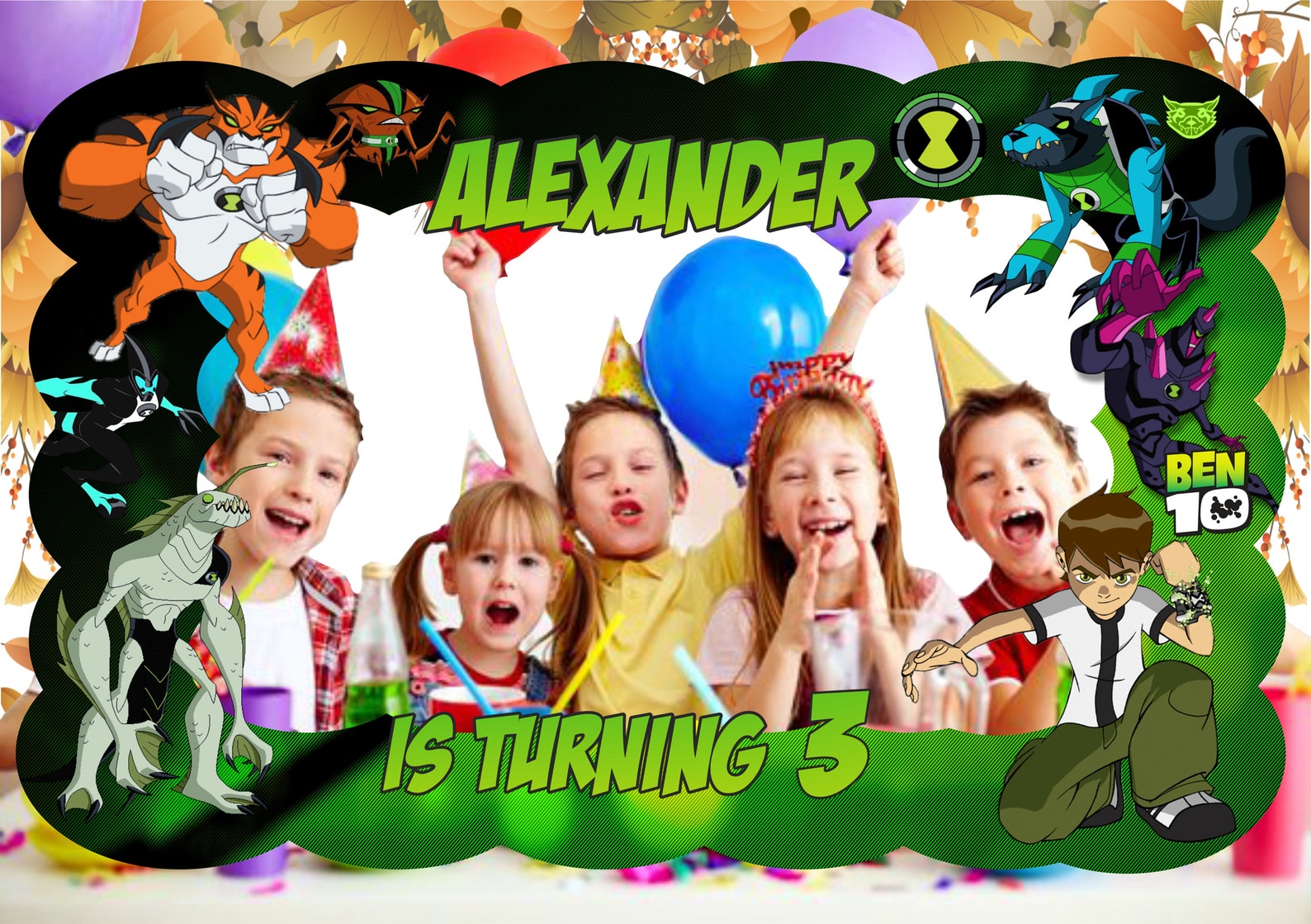 Ben 10 Photo Booth Frame, Ben 10 Birthday Party, Ben 10 Printable, Ben ...